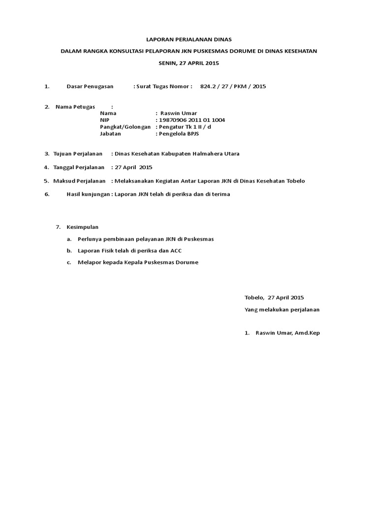 02 Contoh Laporan BPJS April | PDF