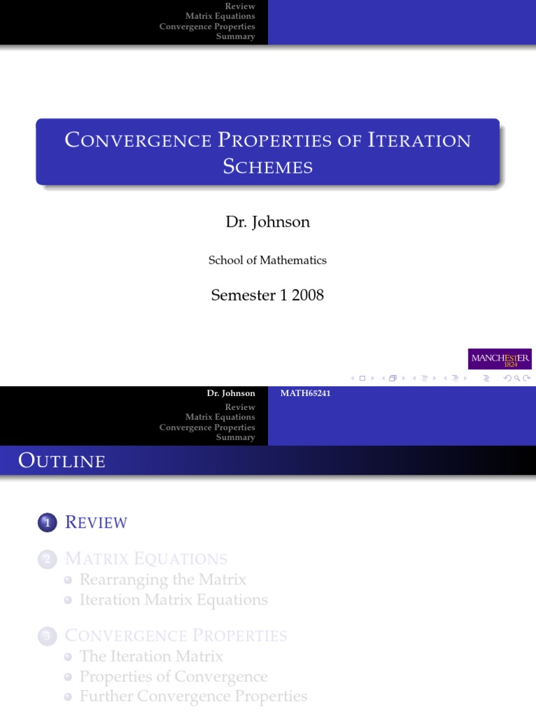 Convergence PDF | PDF | Matrix (Mathematics) | System Of Linear Equations