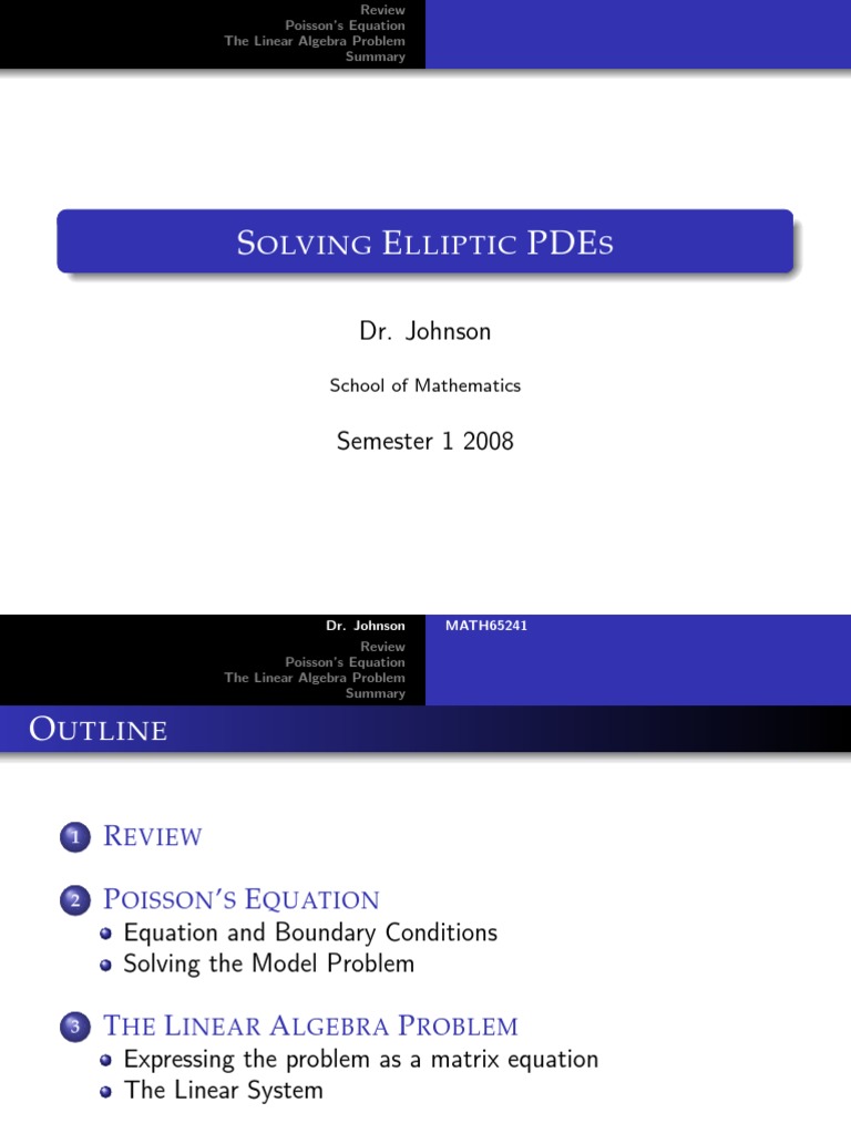 Elliptic Pdes Handout PDF | PDF | System Of Linear Equations | Boundary ...