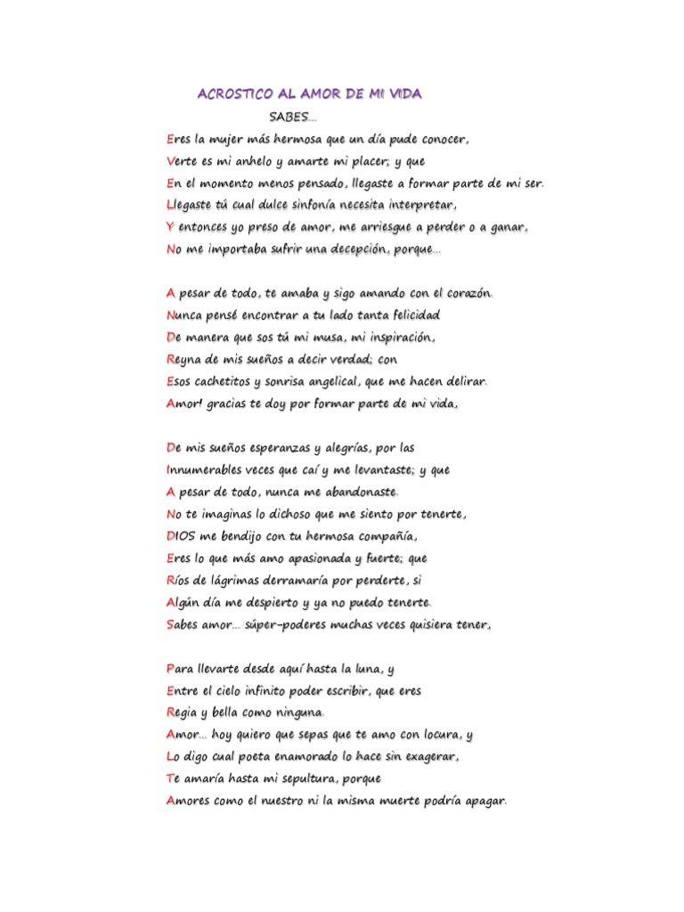 Acrostico A Evelyn Andrea Dianderas Peralta | PDF