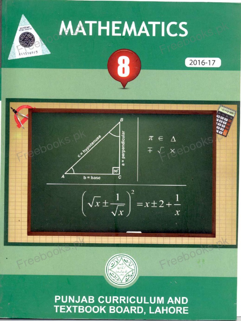 8th Class Mathematics Book Punjab Curriculum and Textbook Board Lahore