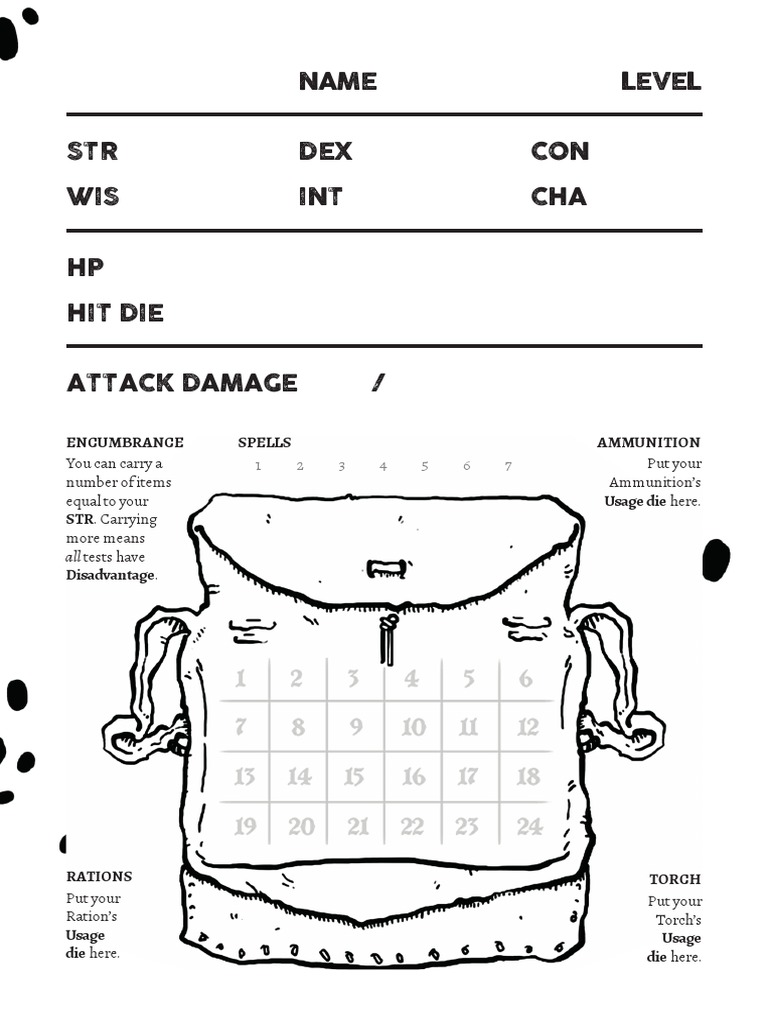 The Black Hack Fillable Charsheet 01 | PDF