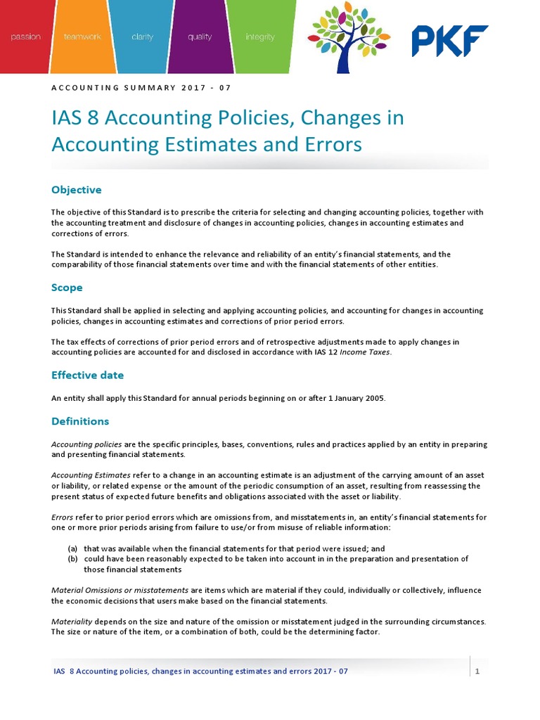 IAS 8: Accounting Policies Overview | PDF | International Financial ...