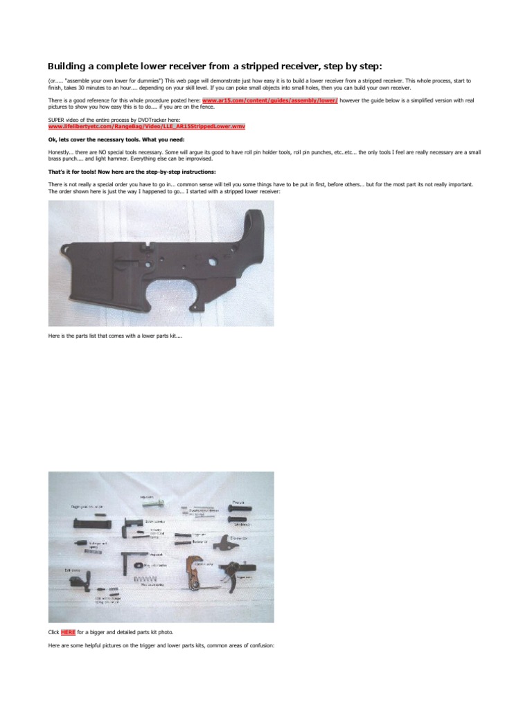 Building A Complete AR-15 Lower Reciever | PDF | Nut (Hardware ...