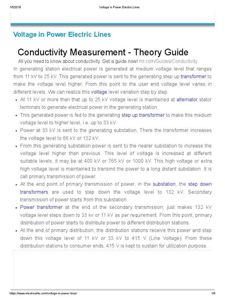 Power Line Voltage Levels Explained | PDF | Electric Power Transmission ...