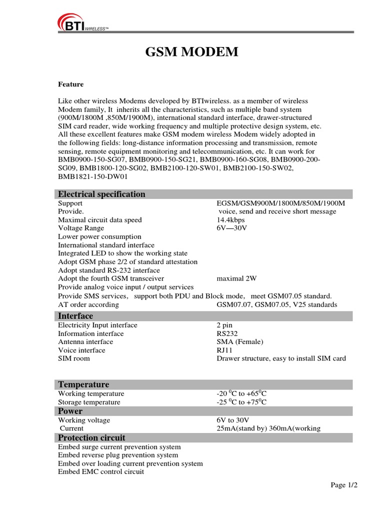 GSM Modem PDF | PDF | Modem | Subscriber Identity Module