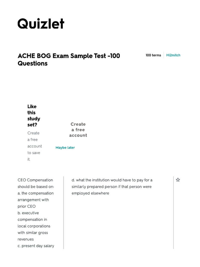 BOG Exam | PDF