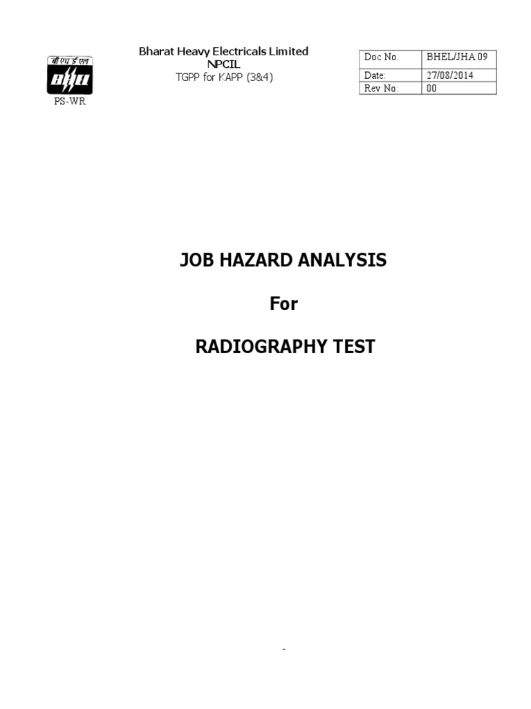 JHA For Radiography Test | PDF | Radiography | Nature