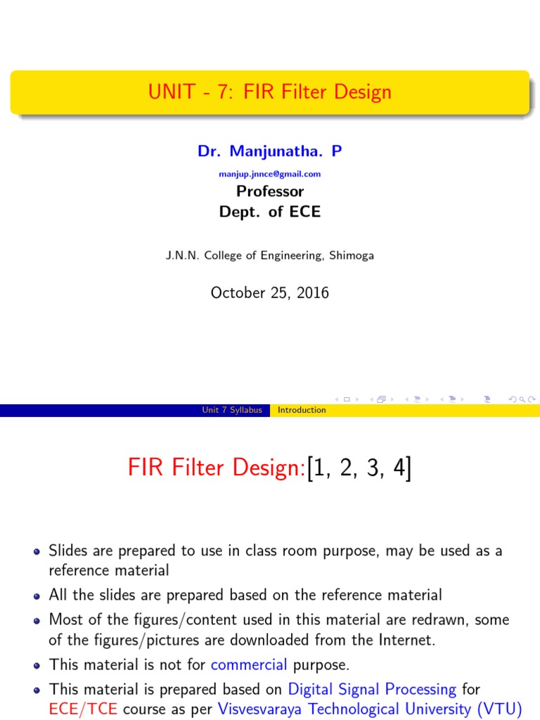 Fir Filter Design | PDF | Signal Processing | Telecommunications