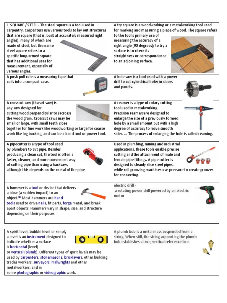 Tools | PDF | Hammer | Drill