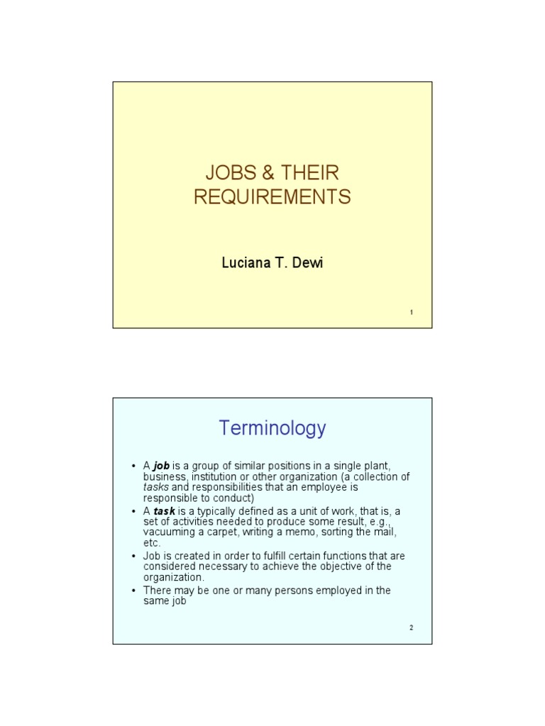 Job Analysis and Requirements Overview | PDF | Employment | Behavioural ...