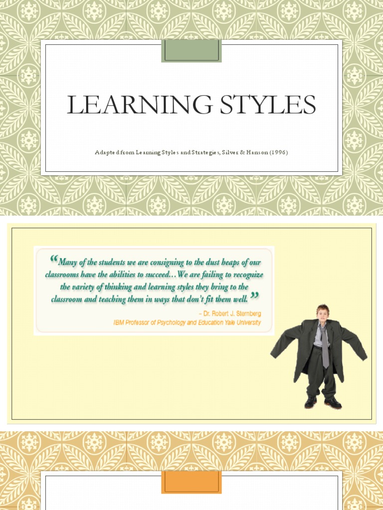 Learning Styles Report | PDF | Learning Styles | Perception