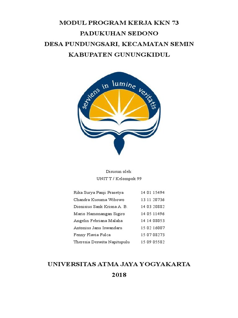 Modul Program Kerja KKN 73 Desa Pundungsari | PDF