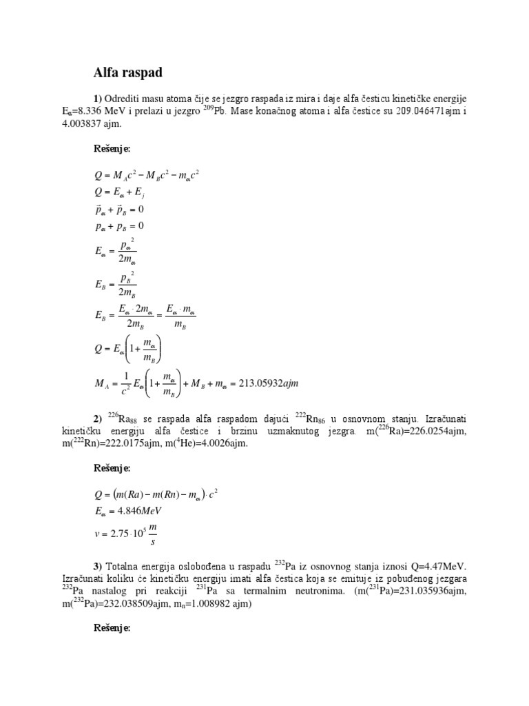 Alfa Raspad | PDF