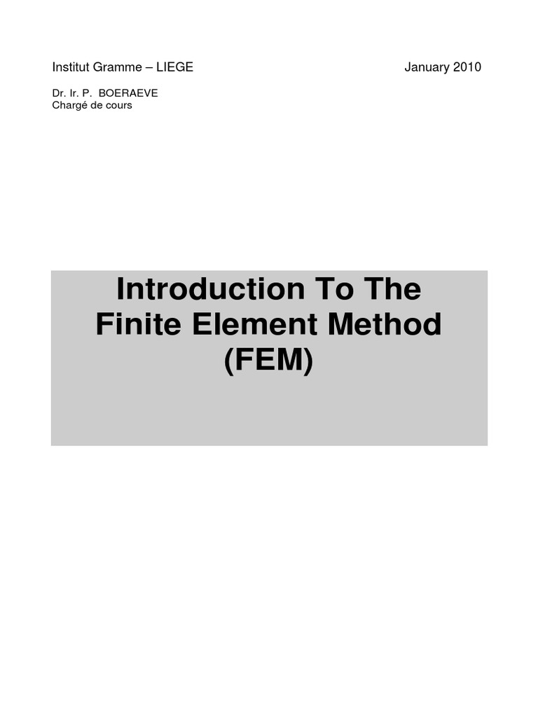 Introduction To Finite Element Methods | PDF | Bending | Finite Element Method