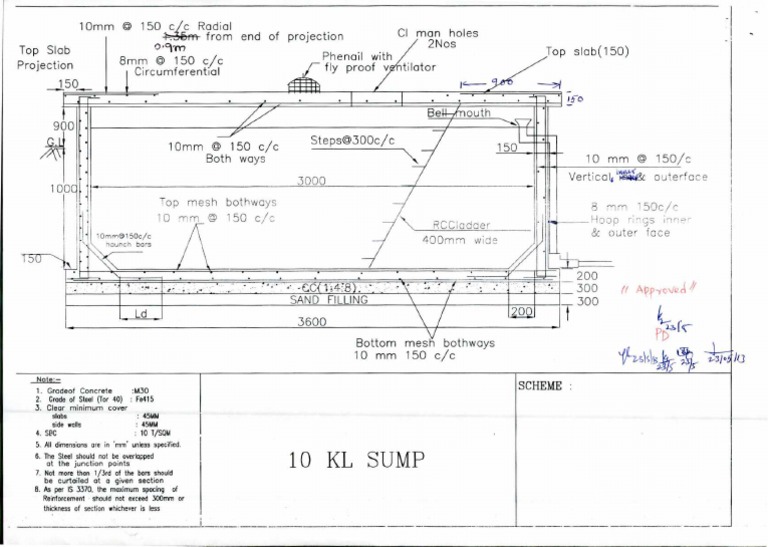 10KL Sump Drawing | PDF | Building Materials | Structural Engineering