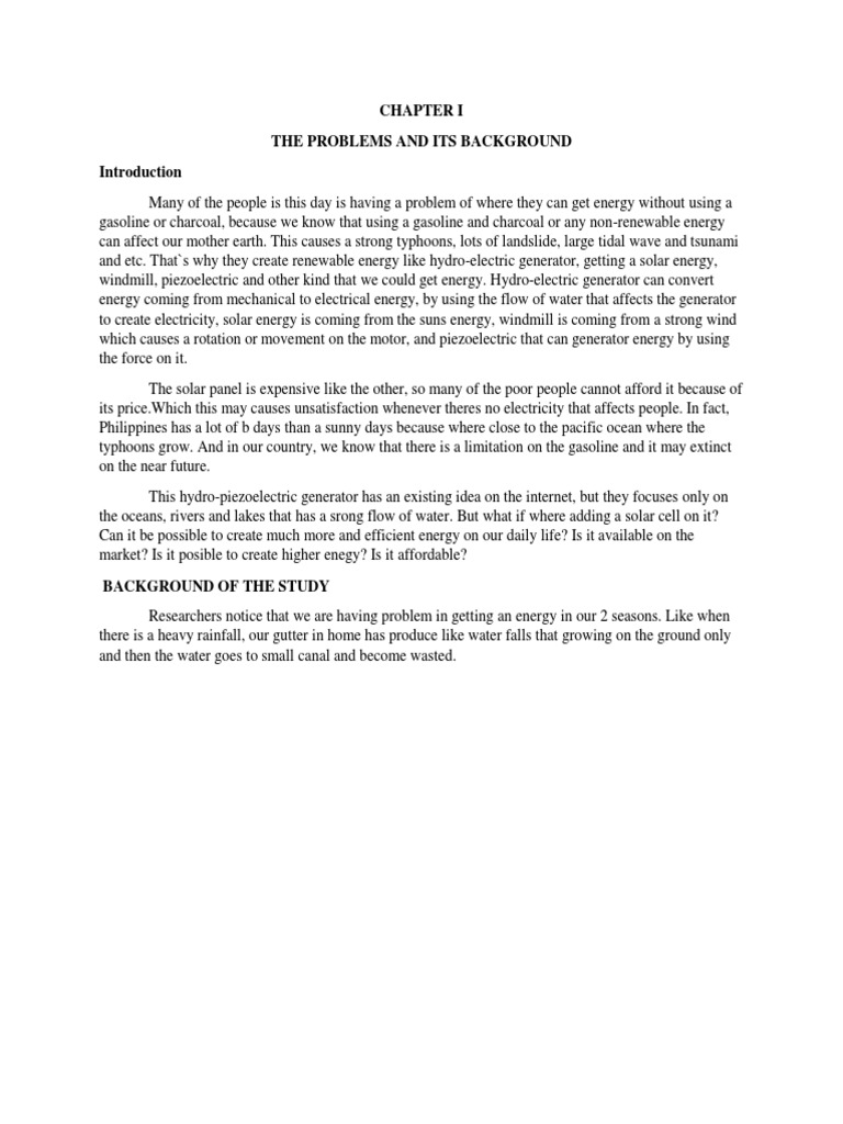 The Problems and Its Background | PDF