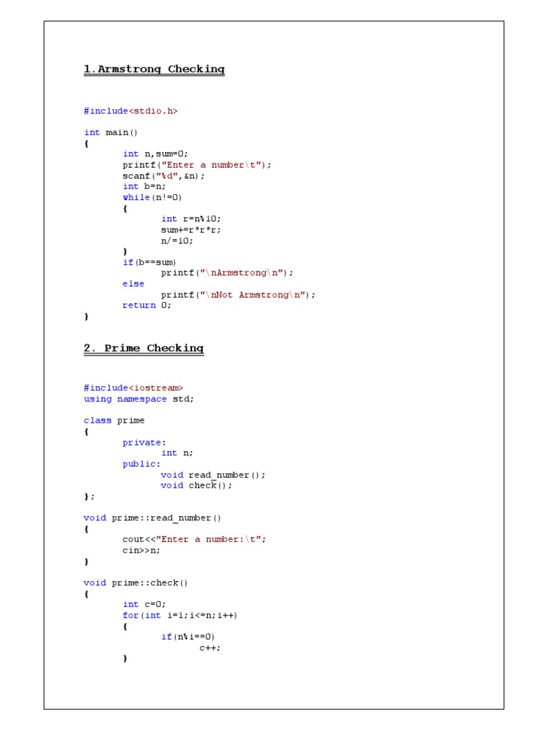 1.armstrong Checking: #Include Int Int | PDF | Computer Libraries | Software Development