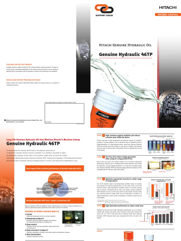 Hitachi Lubricant | PDF | Motor Oil | Engines
