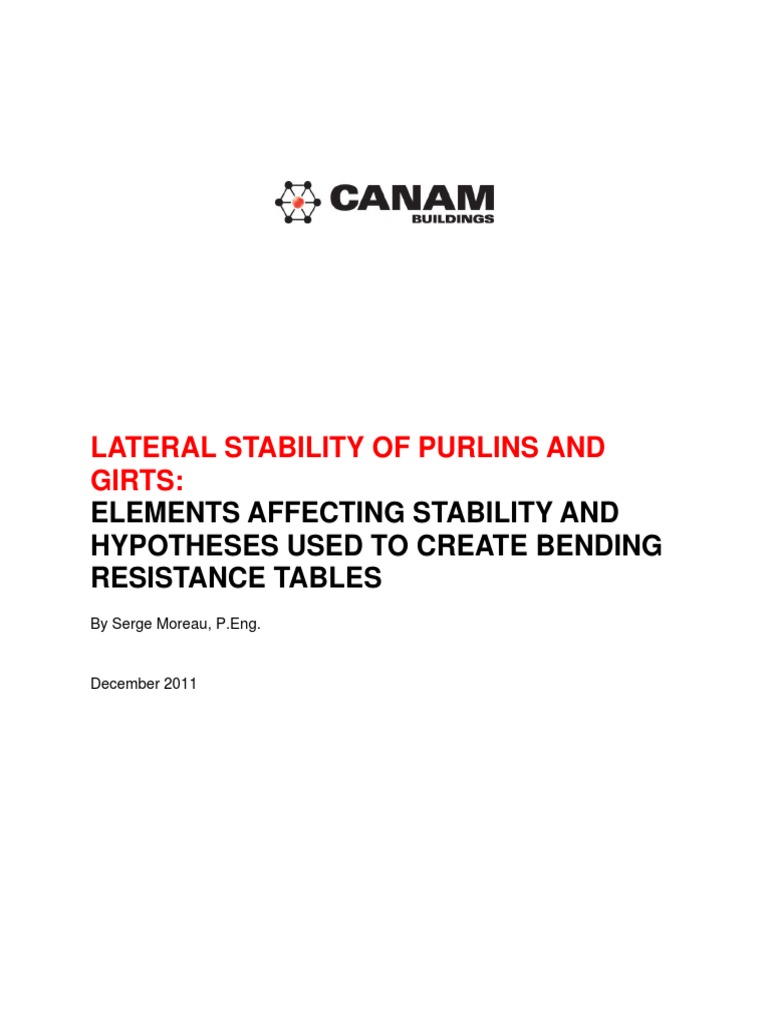2011 12 Lateral Stability of Purlins and Girts PDF | PDF | Bending ...