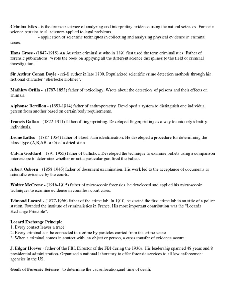 Criminalistic s | Forensic Science | Law Enforcement