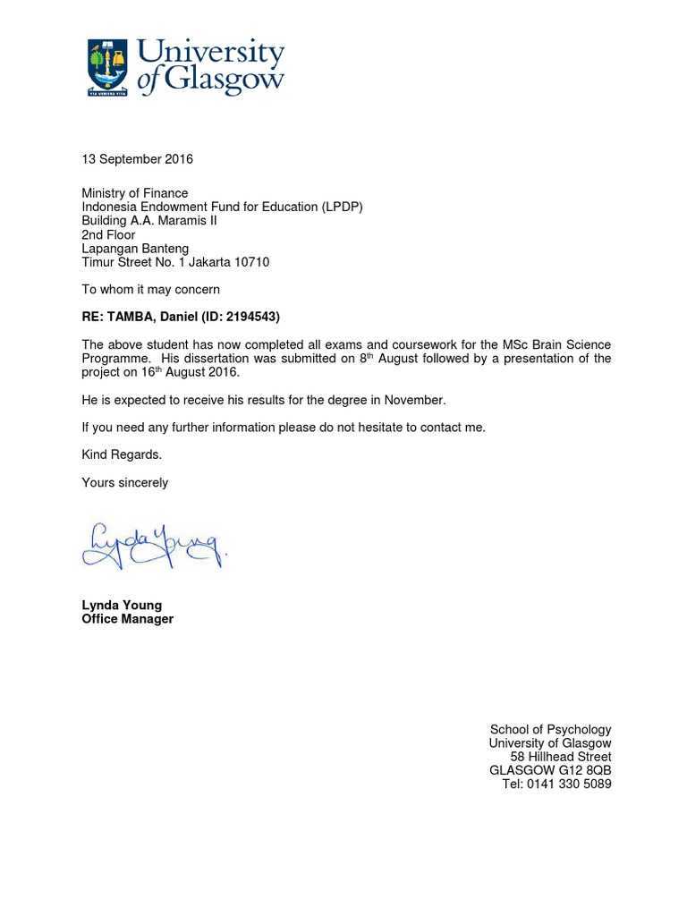 End of Study Letter | PDF