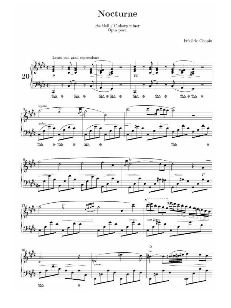 CHOPIN Nocturne No 20 C Sharp Minor | PDF