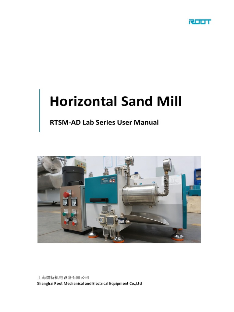 RTSM-AD Lab Sand Mill User Manual | PDF | Grinding (Abrasive Cutting ...