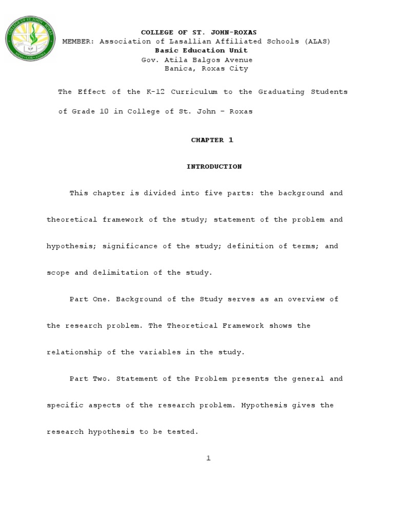 College of St. John-Roxas Basic Education Unit | PDF | Curriculum ...