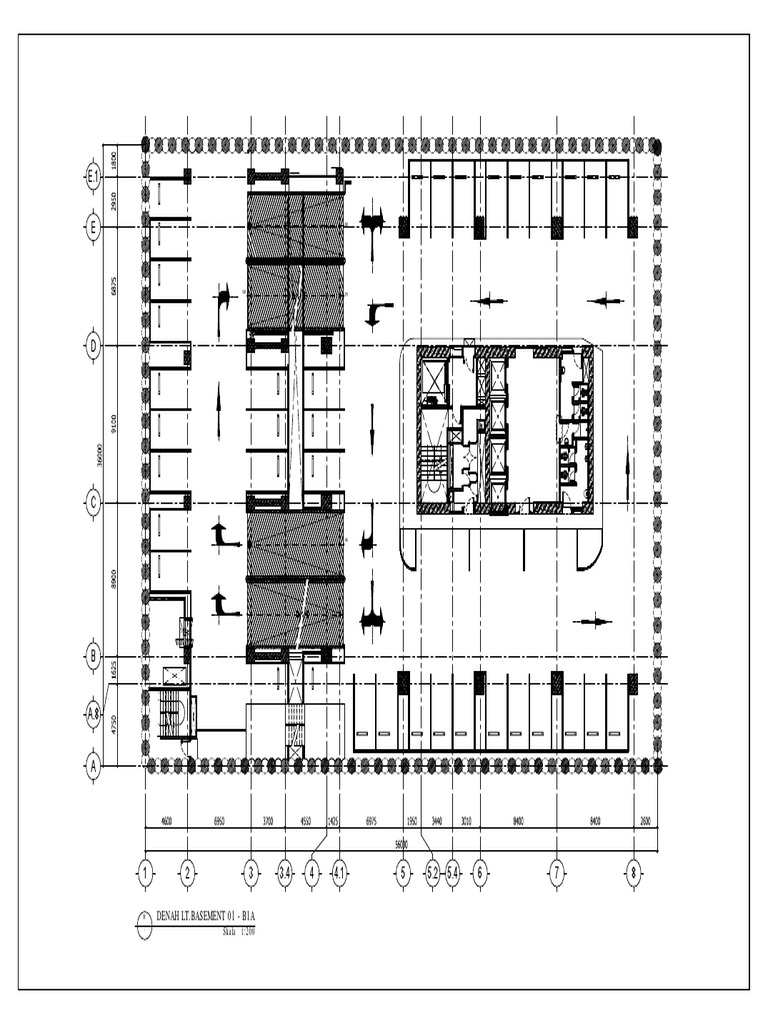 Denah LT - Basement 01 - B1A: Skala 1:200 | PDF
