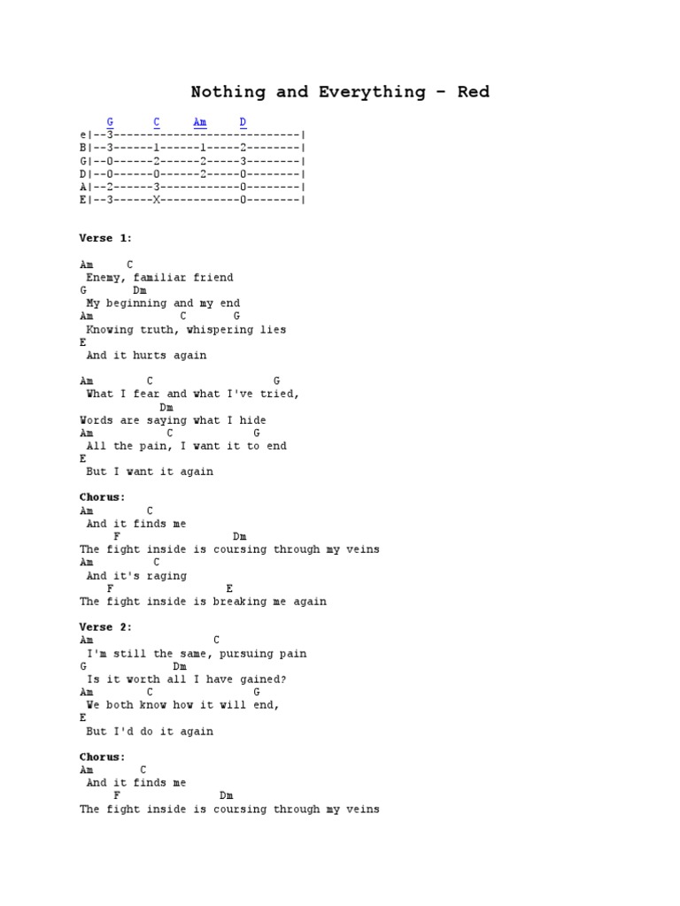 Nothing and Everything (Chords) | PDF | Song Structure