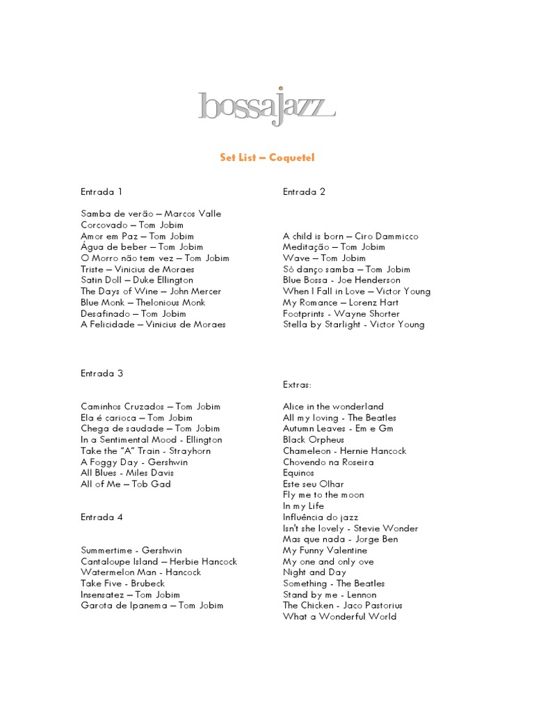 Set List - Coquetel | PDF