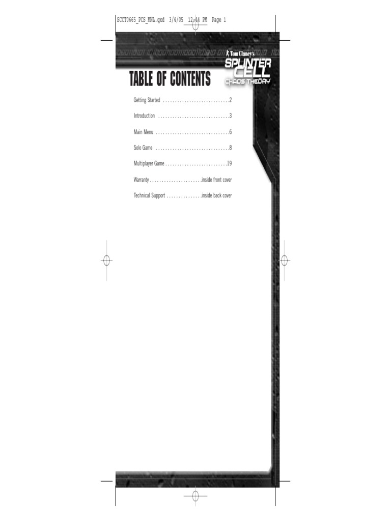 Splinter Cell Manual PDF | PDF | Camera | Lock (Security Device)