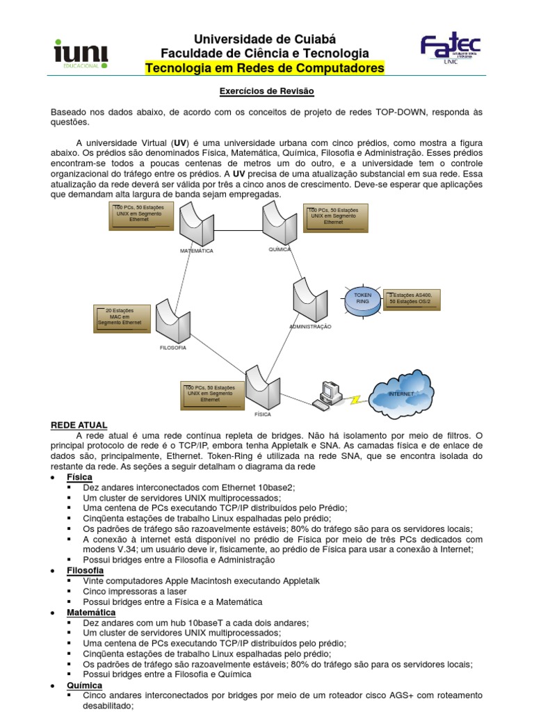 Aula 12A - Exercicios Revisao II - GABARITO | PDF | Rede de ...
