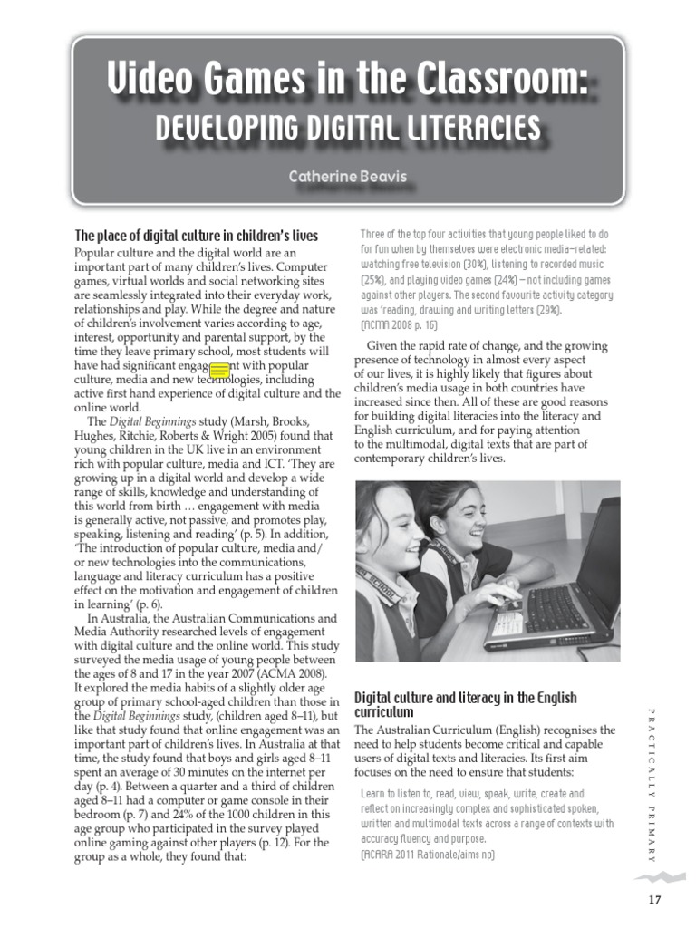 Video Games in The Classroom | PDF | Literacy | Video Games