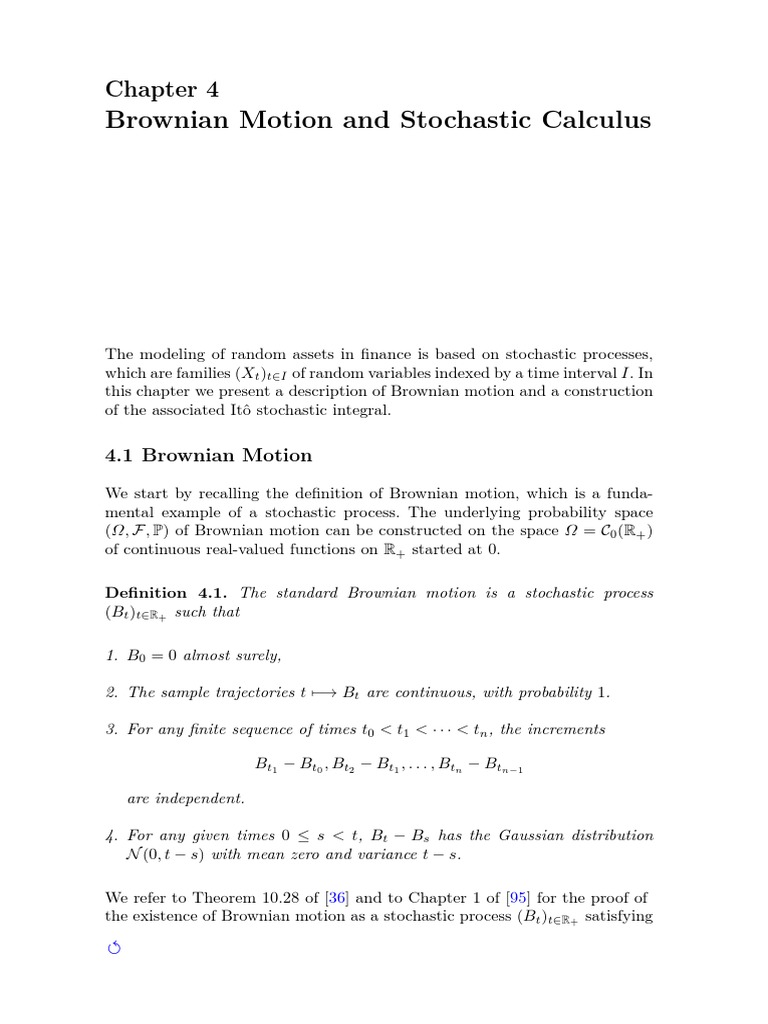 Brownian Motion and SDE PDF | PDF | Stochastic Process | Brownian Motion