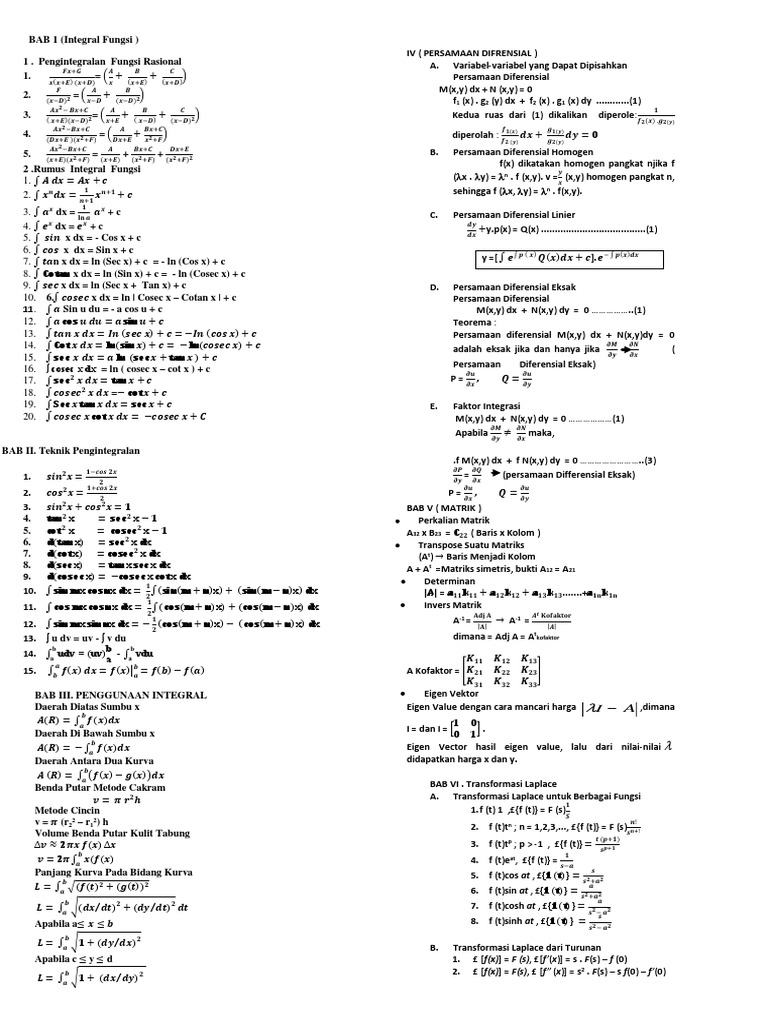 Rumus Kalkulus II | PDF