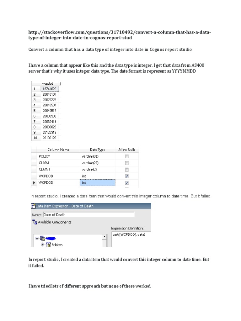 Cognos RS - Functions | PDF | Parameter (Computer Programming) | Sql