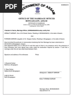 Marriage Declaration Form - Assam | PDF