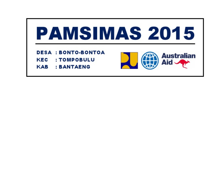 Pamsimas 2015: Desa: Bonto-Bontoa Kec: Tompobulu Kab: Bantaeng | PDF