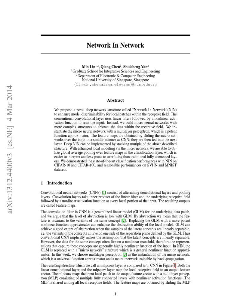 Min Lin PDF | PDF | Computational Neuroscience | Cybernetics