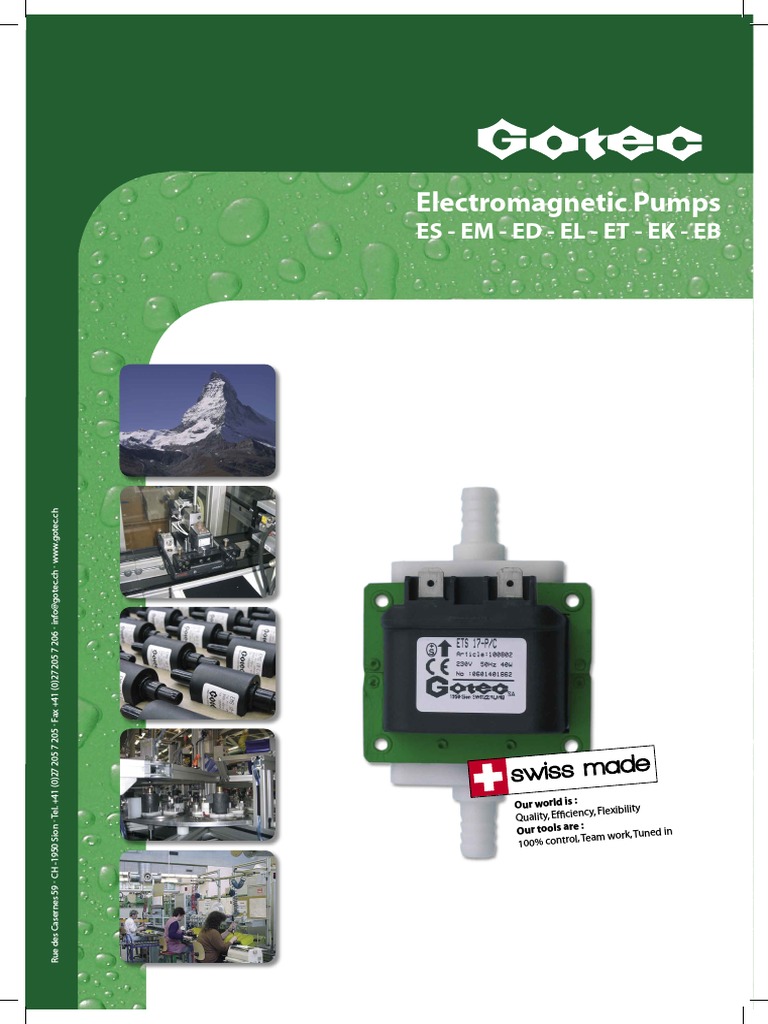 General Electromagnetic Pumps Leaflet | PDF | Pump | Electrical Connector