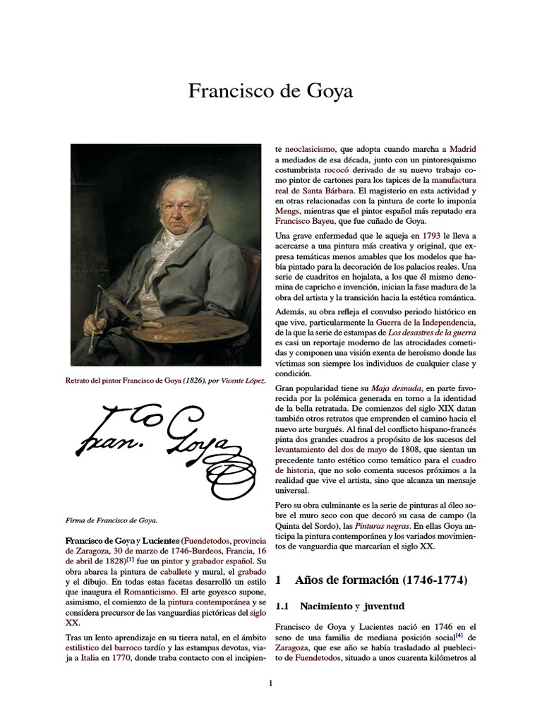 Tema 62 (2) Francisco de Goya | PDF | Francisco Goya | Pinturas