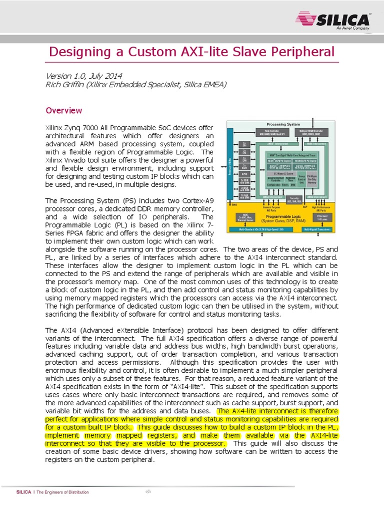 Custom AXI-lite Slave Design Guide | PDF | Computer Engineering | Computing