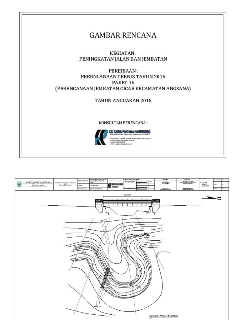 DRAWING Jembatan Cicae | PDF