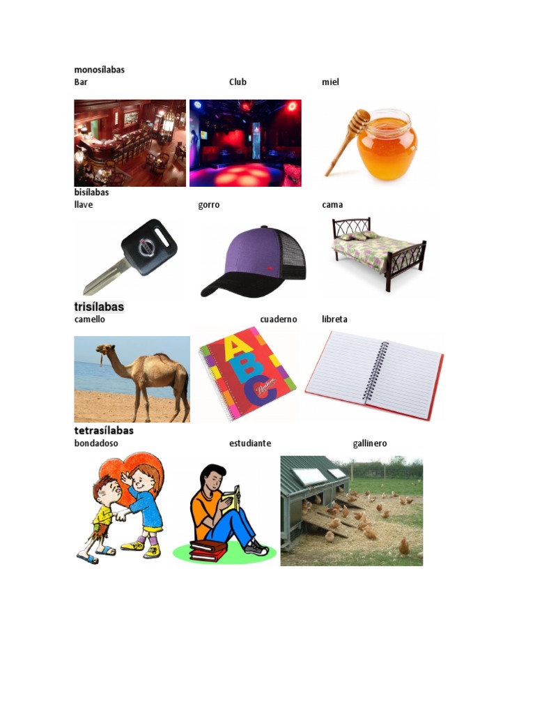 Monosílabas Imagenes | PDF