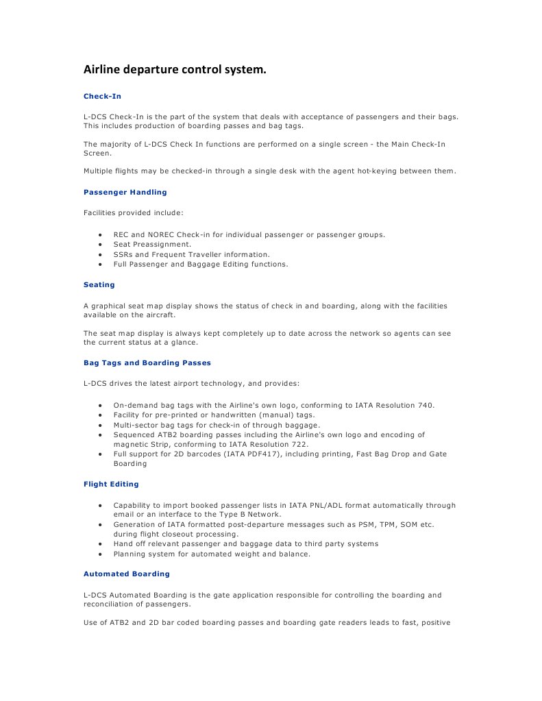 Airline Departure Control System | PDF | Computing | Computing And ...