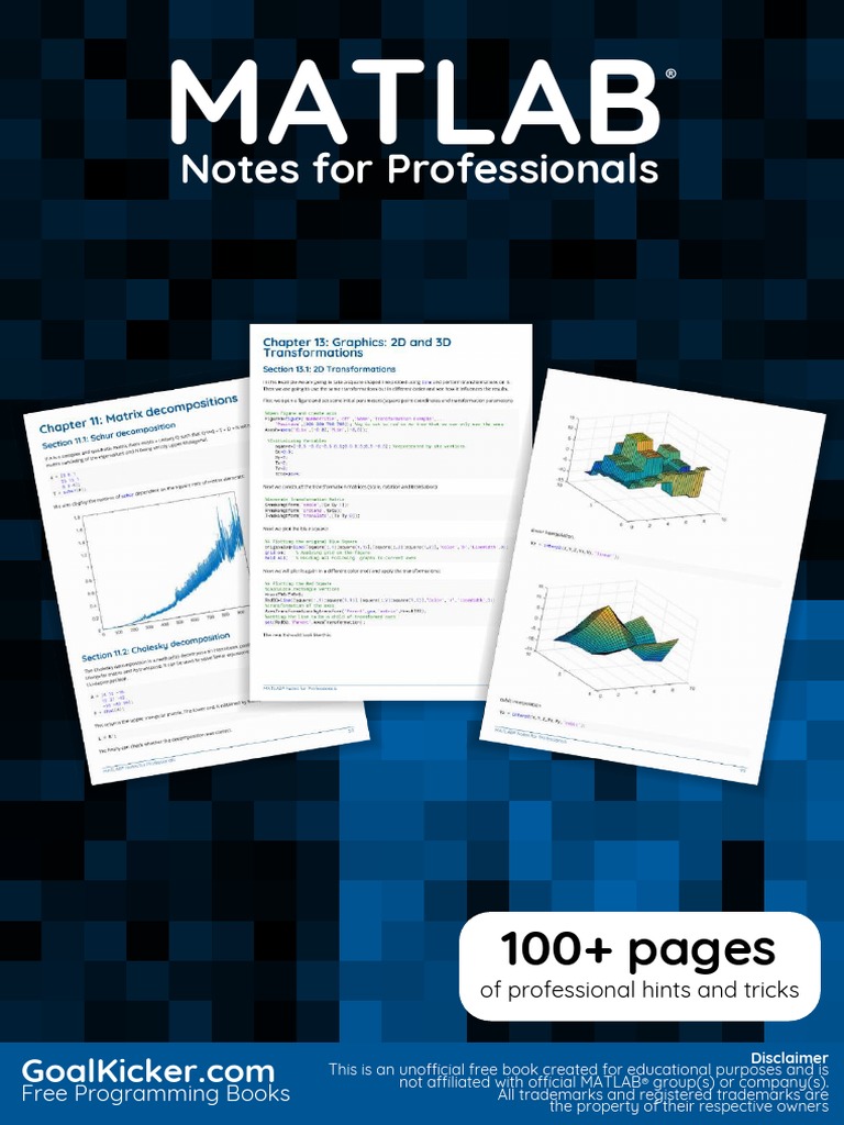 Matlab Notes For Professionals | PDF | Matrix (Mathematics) | Array ...