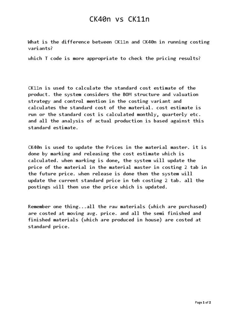 Ck40n Vs Ck11n | PDF | Cost | Business