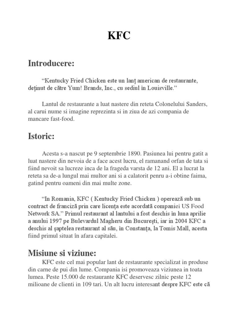 KFC | PDF